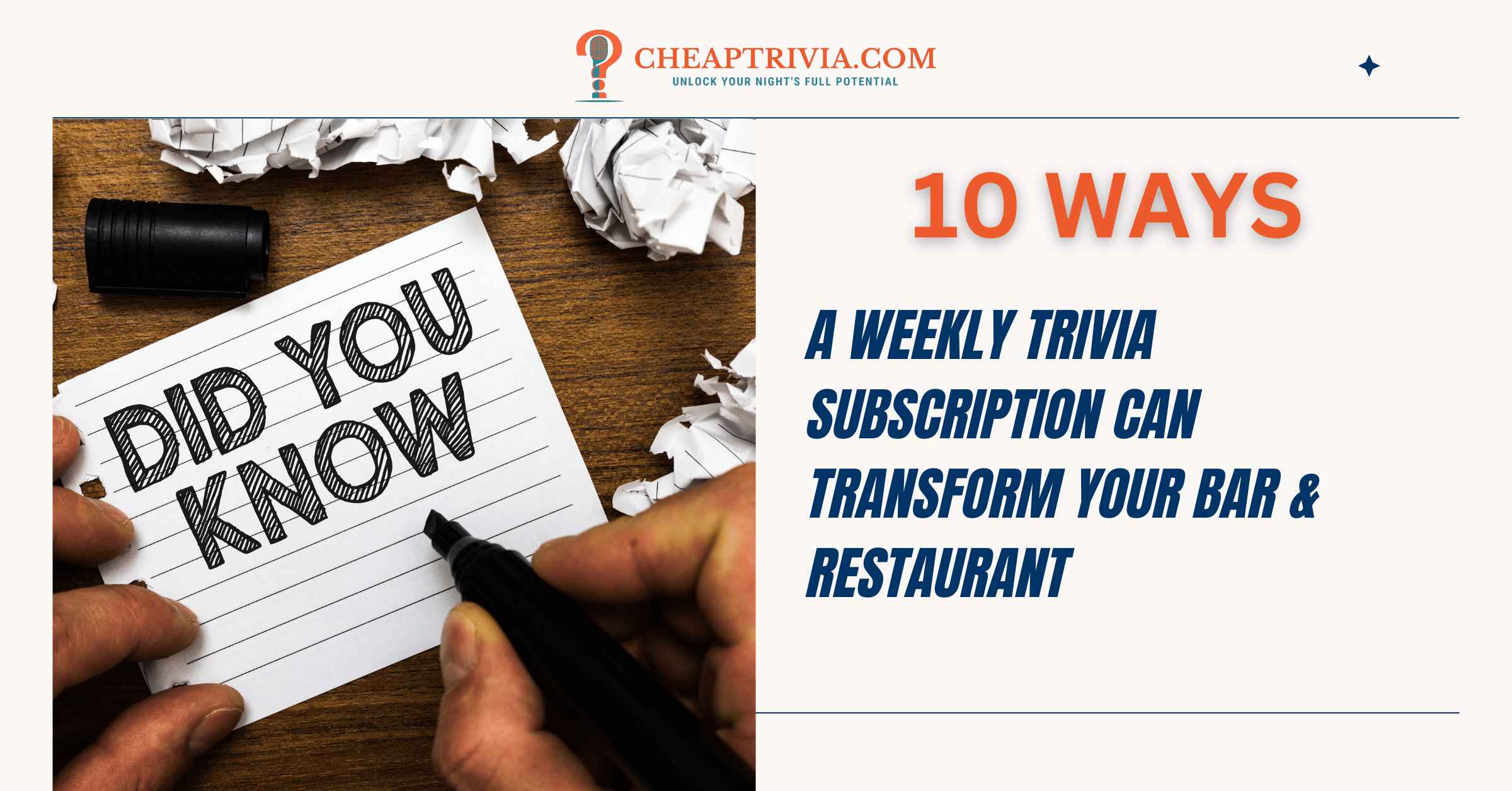 10 Ways a Weekly Trivia Subscription Can Transform Your Bar and Restau ...