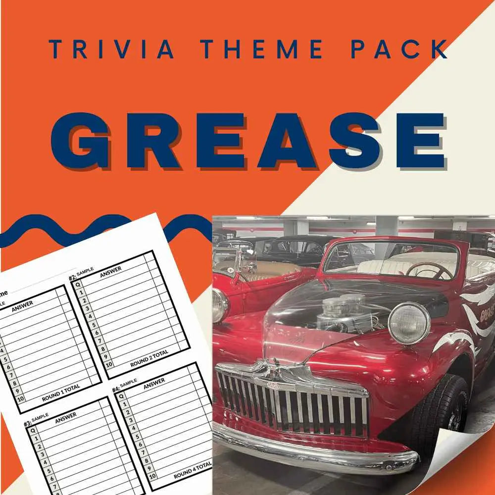 Grease Trivia Night Theme Pack – Fun & Printable Trivia – Cheap Trivia