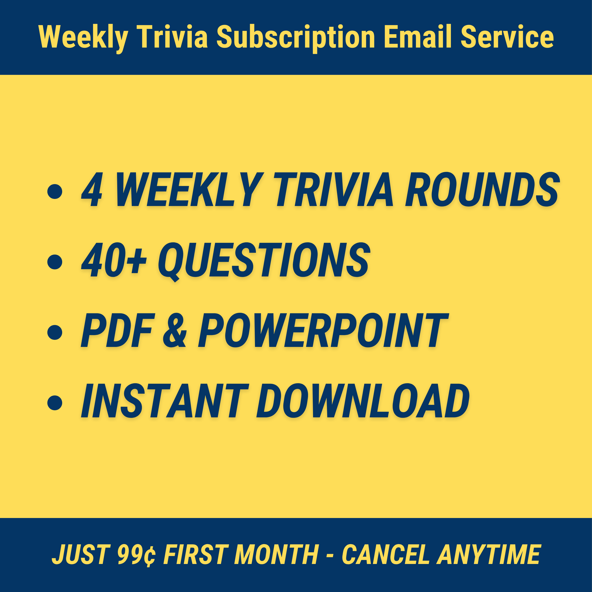 Weekly Trivia Subscription Email Service - Cheap Trivia
